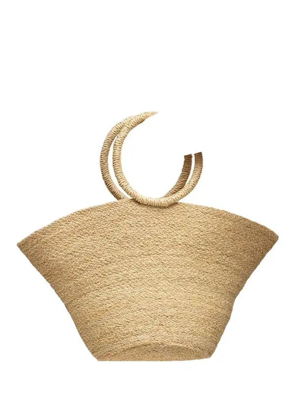 INDEGO AFRICA Mini Raffia Ring Bag - Beige
