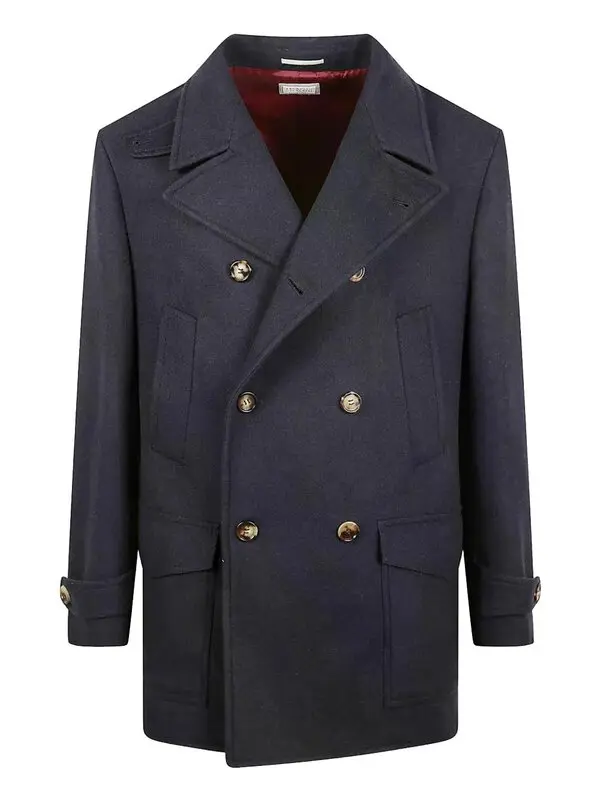 Brunello Cucinelli Double-breasted Button Coat - Blue