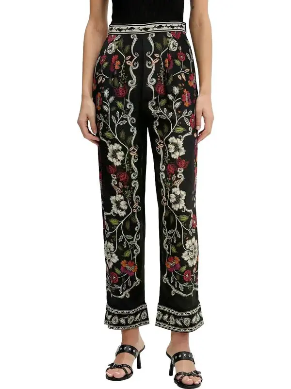 Farm Rio Floral-print Trousers - Black