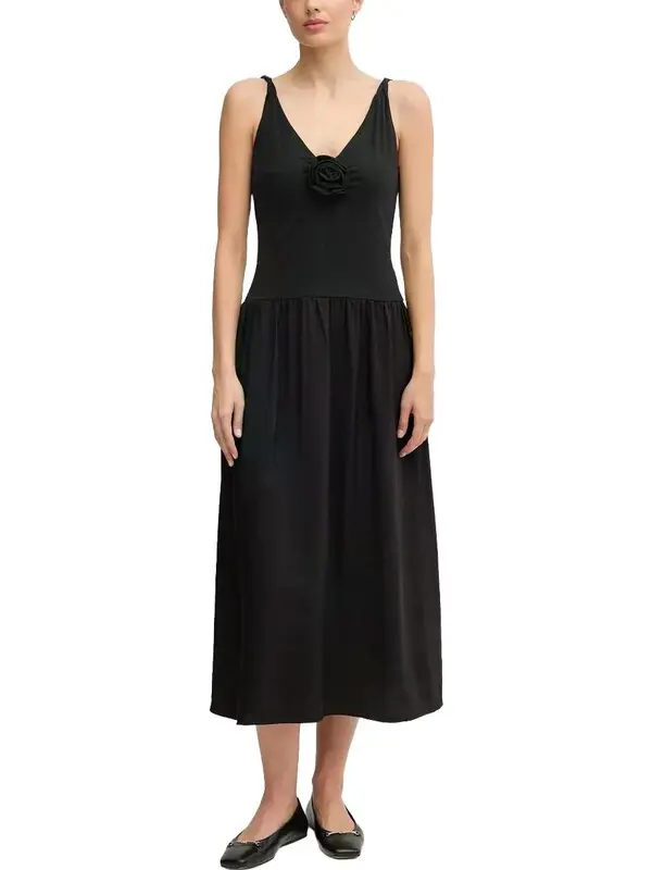 PEDRO DEL HIERRO V-neck Midi Dress - Black