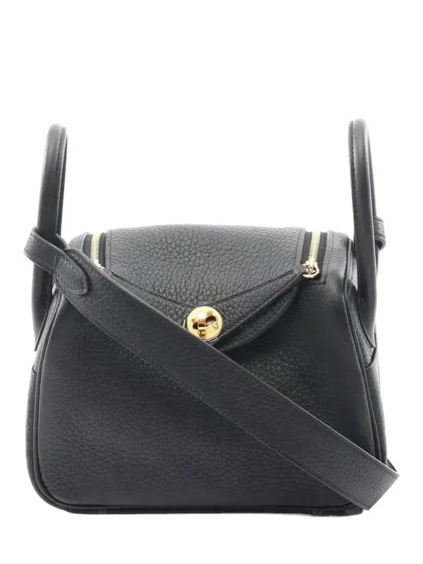Hermès 2025 Mini Clemence Lindy Shoulder Bag - Black