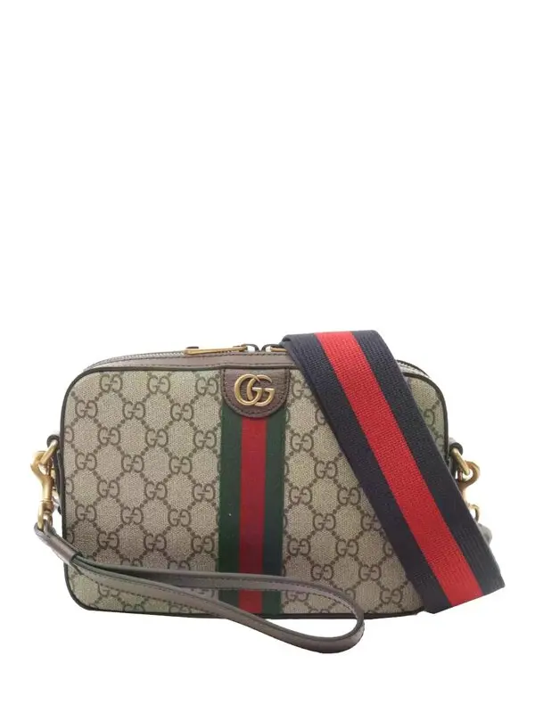 Gucci Gg Supreme Ophidia Crossbody Bag - Brown