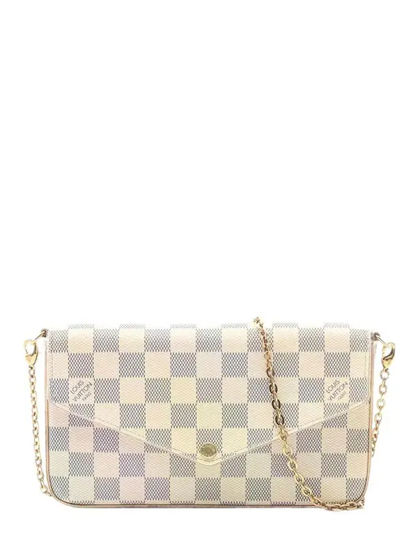 LOUIS VUITTON 2018 Damier Azur Pochette Felicie - White