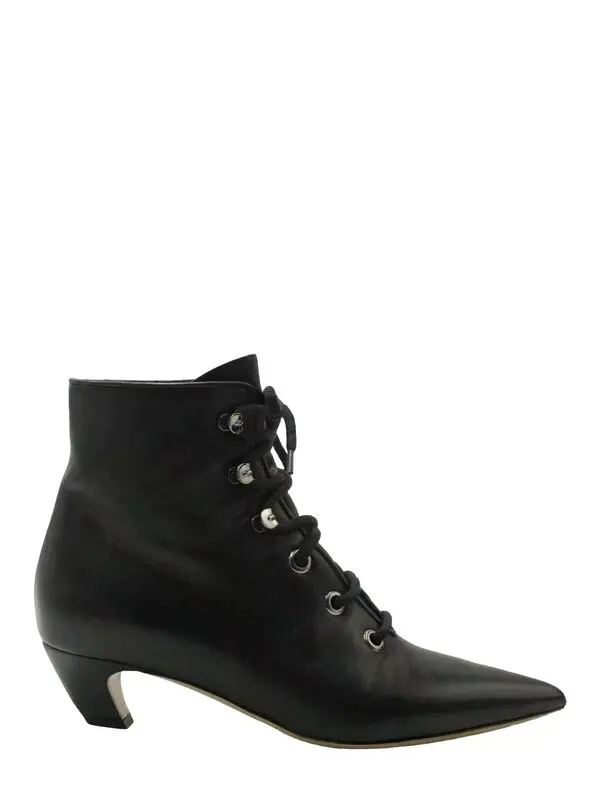 Dior Leather Lace-up Boots - Black