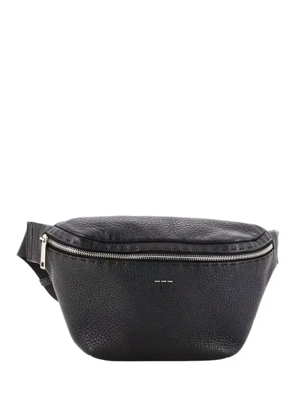 Fendi Selleria Zip Leather Belt Bag - Black