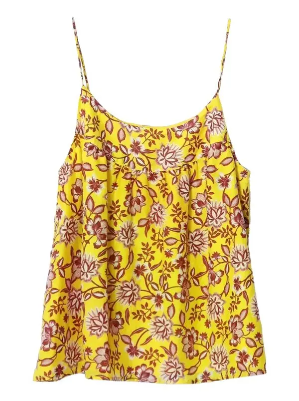 Xirena Mari Floral-print Strap Top - Yellow