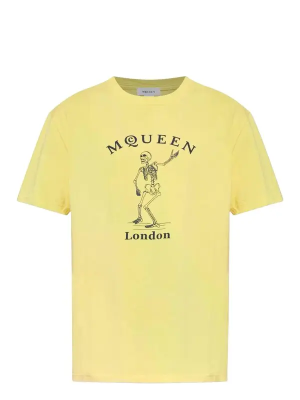 Alexander McQueen Skeleton-graphic T-shirt - Yellow