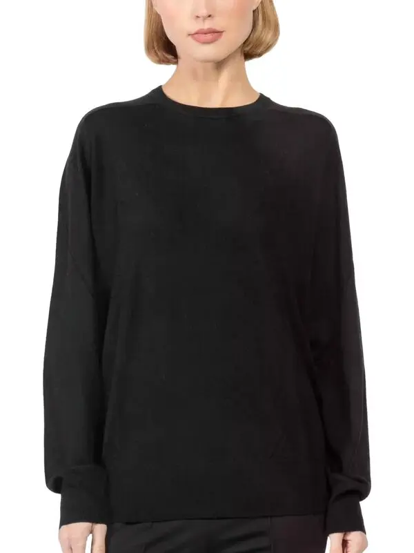 PATRICK ASSARAF Raglan Fine Knit Top - Black