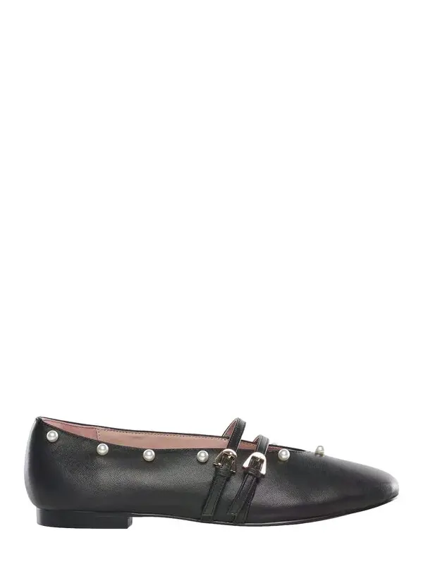 COCCINELLE Risako Pearl Strap Ballerinas - Black