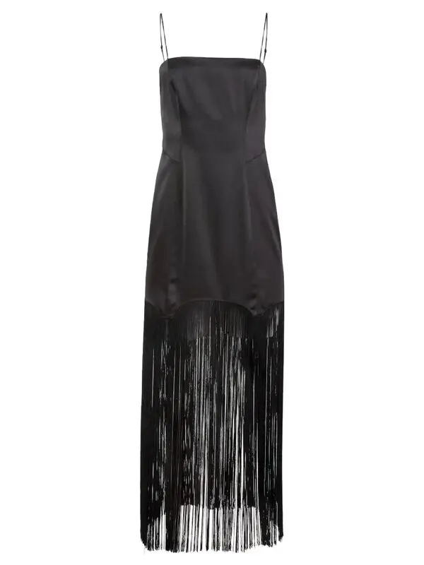 Fleur Du Mal Fringe Maxi Dress - Black