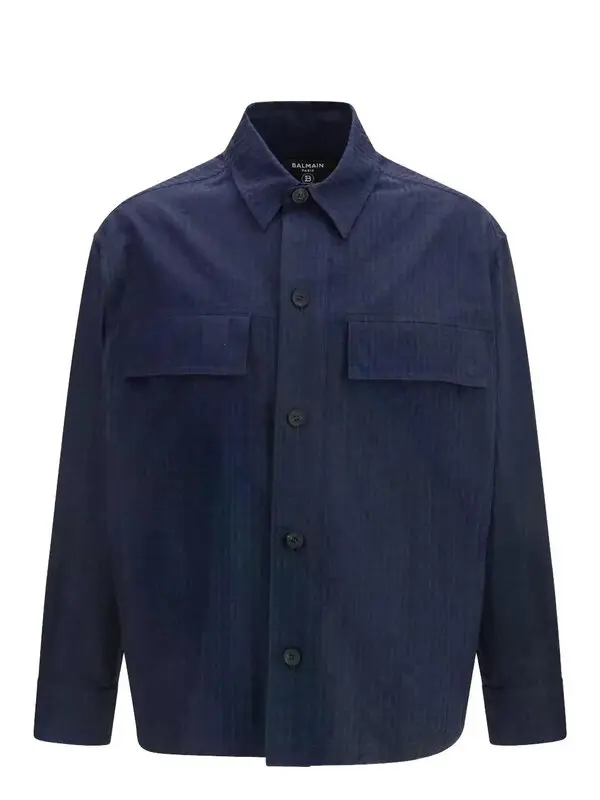 Balmain Monogram Pocket Overshirt - Blue