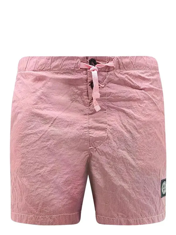 Stone Island Drawstring-fastening Logo-patch Swim Shorts - Pink