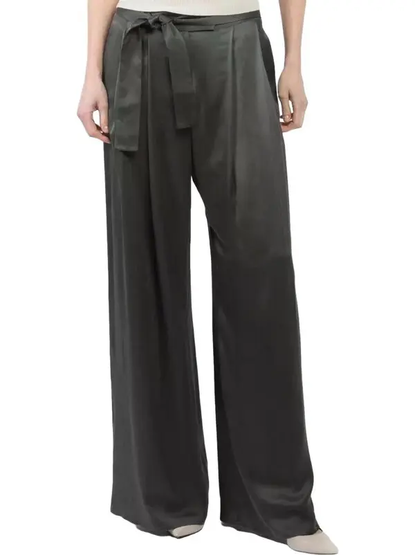 Dusan Tie-waist Palazzo Pants - Grey