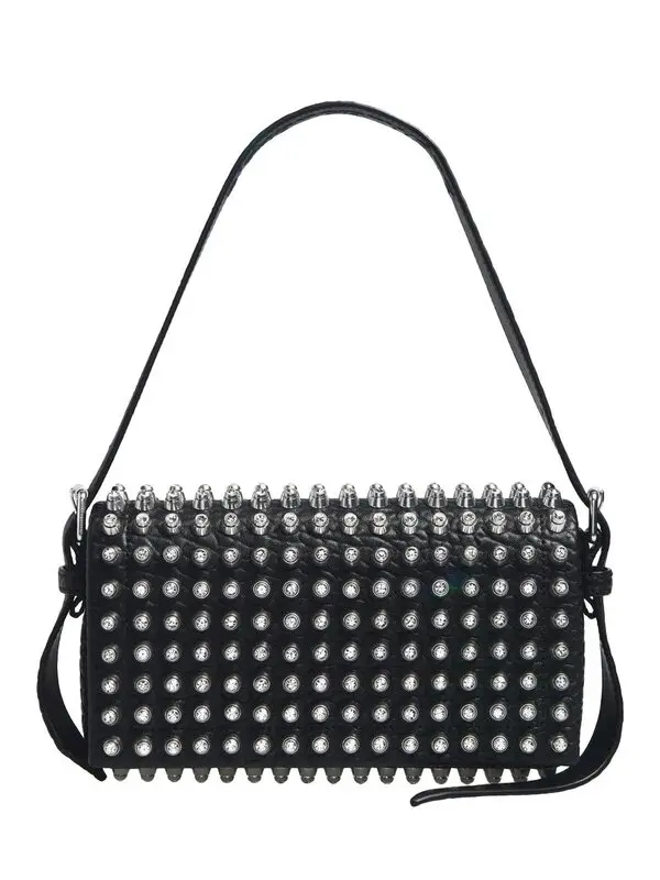 Alexander Wang Slim Ricco Crown Studded Leather Shoulder Bag - Black