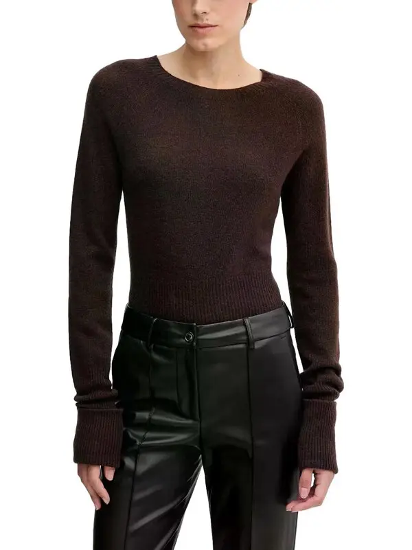 SANDRO FERRONE Ribbed Long-sleeve Sweater - Brown