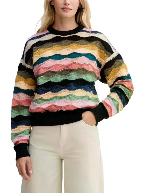 Paul Smith Striped Wave Sweater - Black