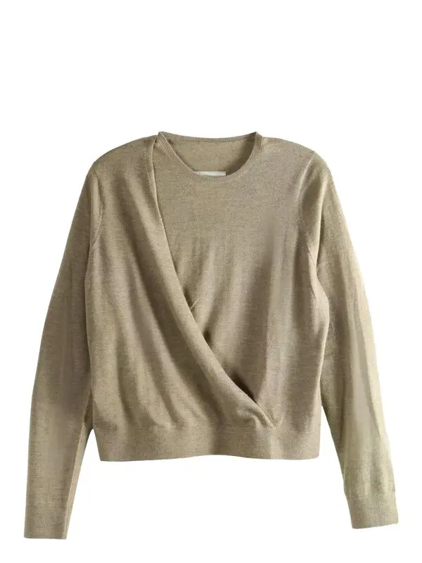 UMA WANG X 1436 Wrap-effect Sweater - Neutrals