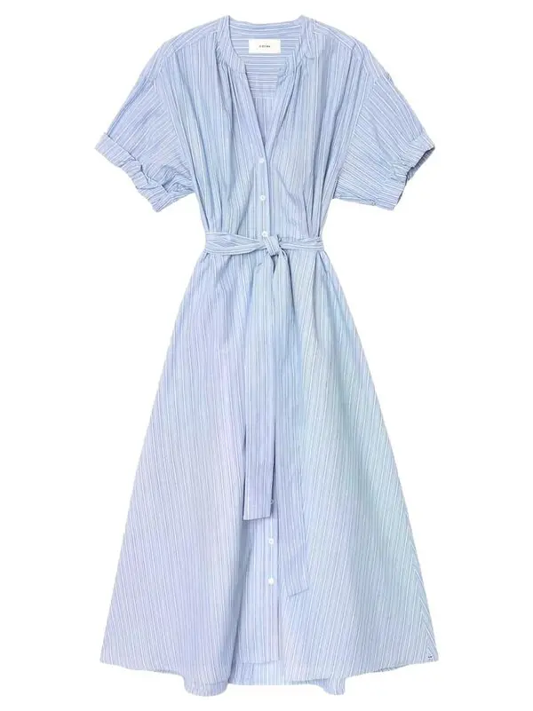 Xirena Striped Belted Midi Dress - Blue