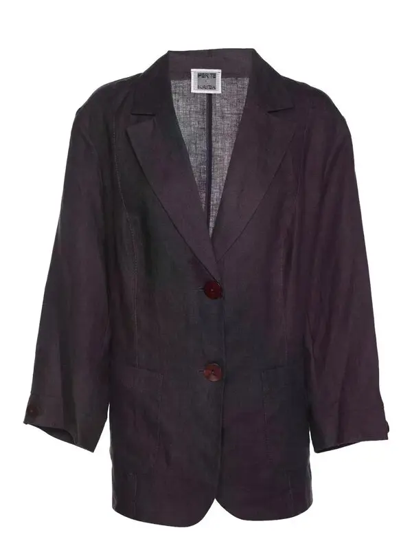 KRIZIA Linen Single-breasted Blazer - Purple