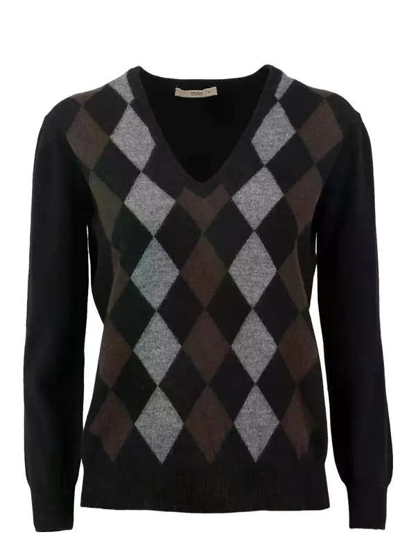 Prada Argyle Long-sleeves Sweater - Black