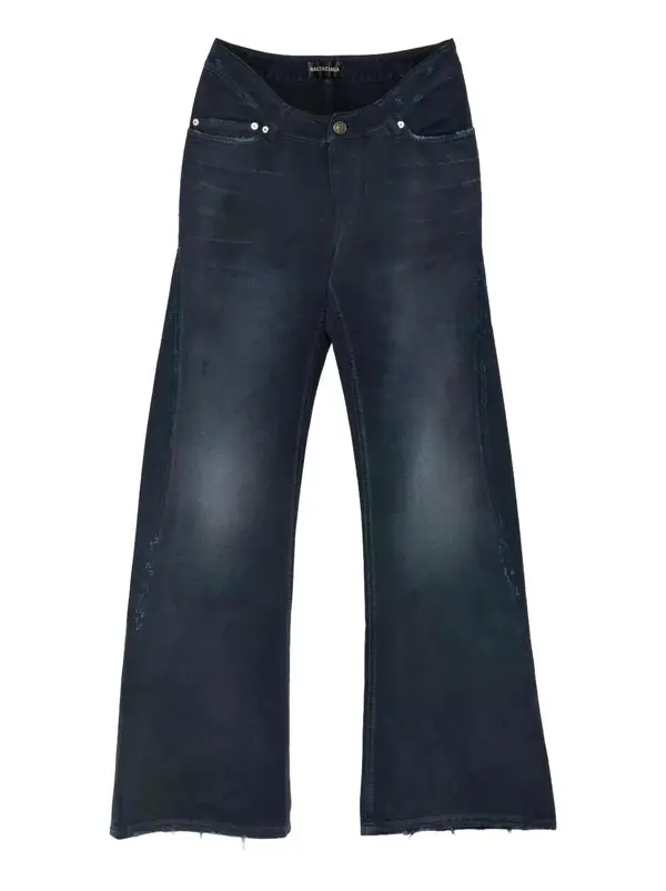 Balenciaga Frayed Denim Jeans - Blue