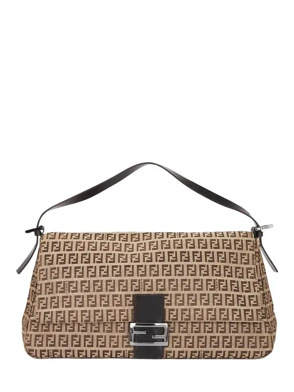 Fendi Zucchino Baguette Shoulder Bag - Beige