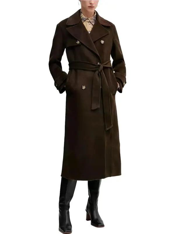 PEDRO DEL HIERRO Belted Coat - Brown