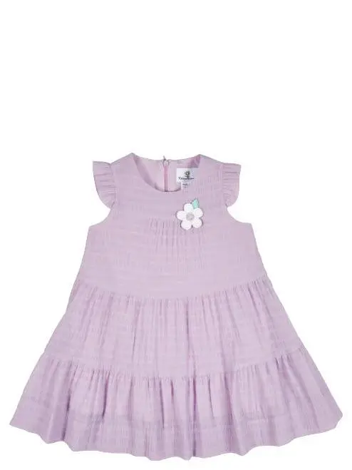 FLORENCE EISEMAN Crinkle Lawn Dress With Flower - Light Purple