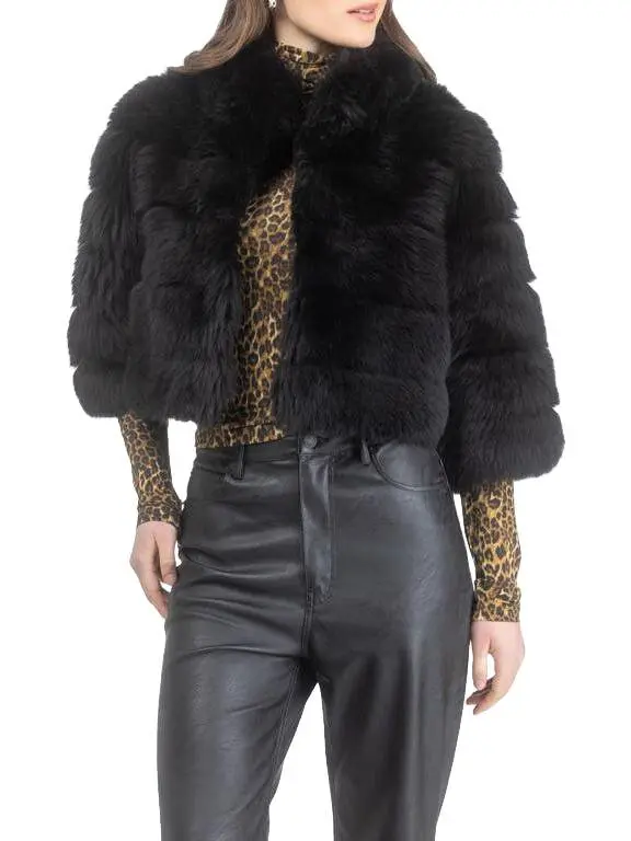 Gorski Genuine Shearling Bolero - Black