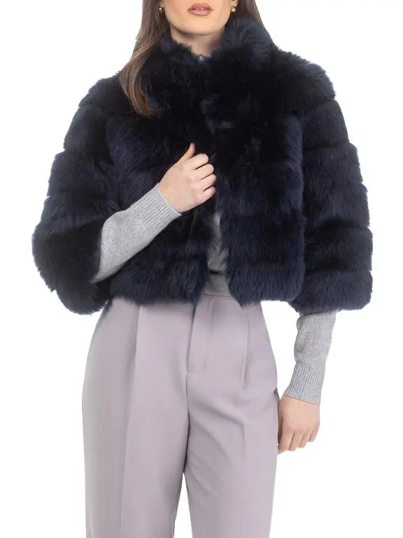 Gorski Genuine Shearling Bolero - Navy