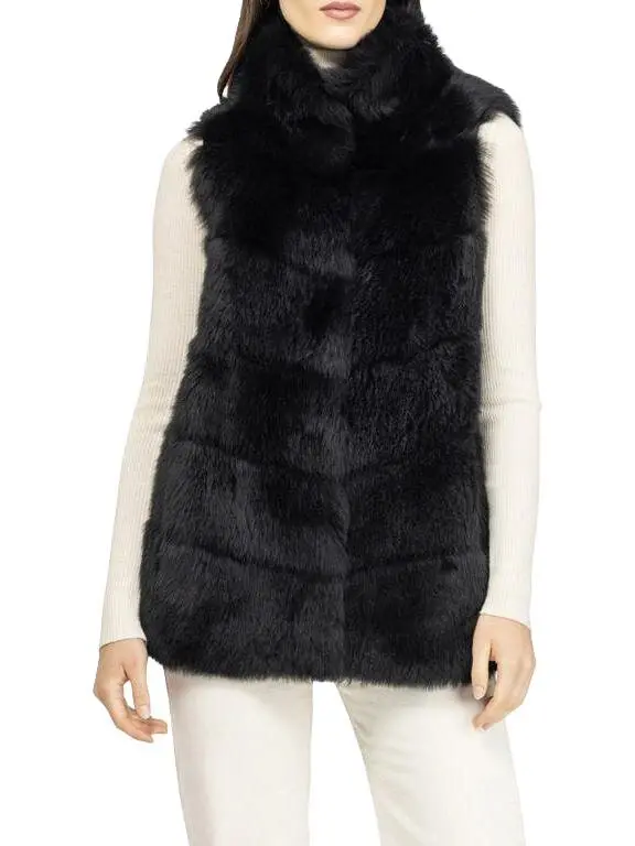 Gorski Genuine Shearling Vest - Black/black