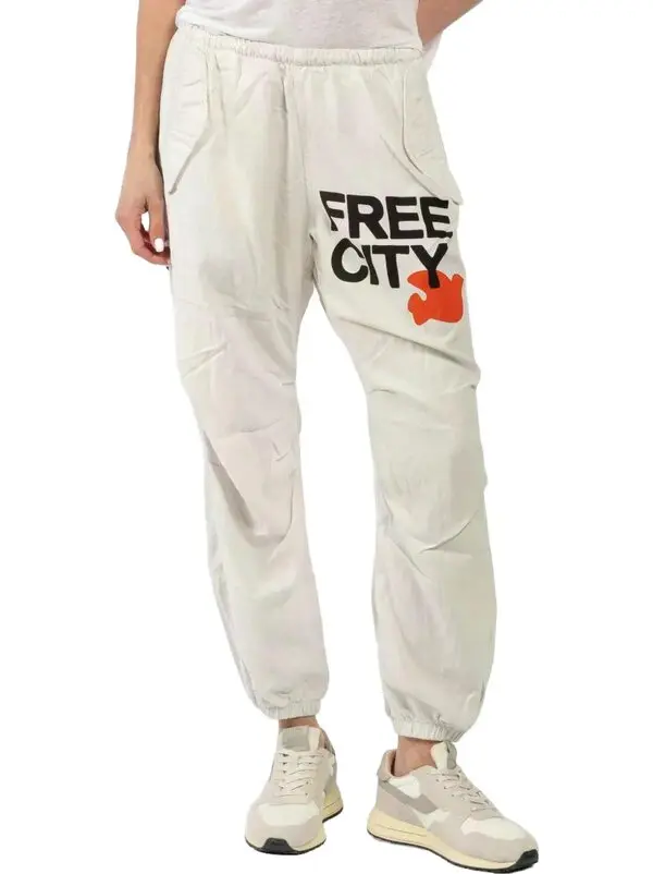 FREECITY Logo-print Track Pants - Neutrals