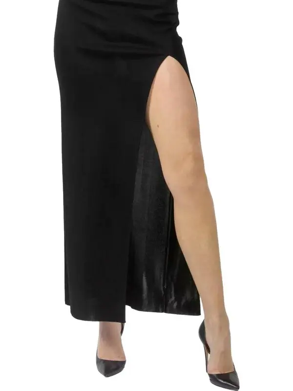 LA GALPA High-slit Midi Skirt - Black