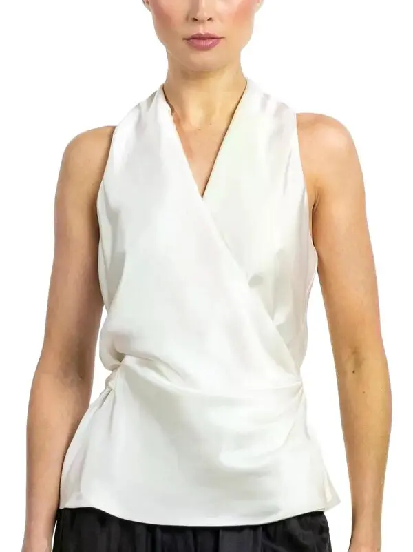 PETER COHEN V-neck Wrap Top - White