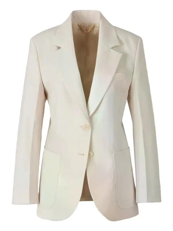 Victoria Beckham Side-pocket Buttoned Blazer - Neutrals
