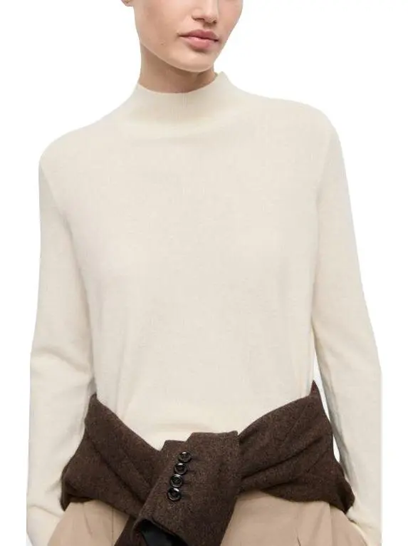 Mango Mock Neck Cashmere Sweater - Ecru