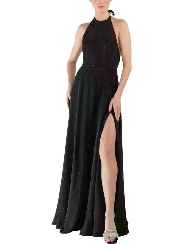 Azeeza Rosa Halterneck Gown - Black