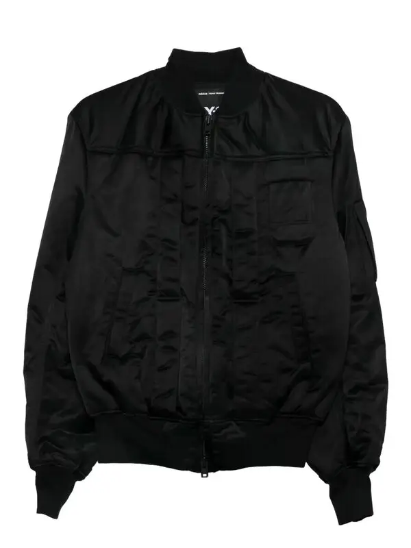 Y3 Logo-print Bomber Jacket - Black