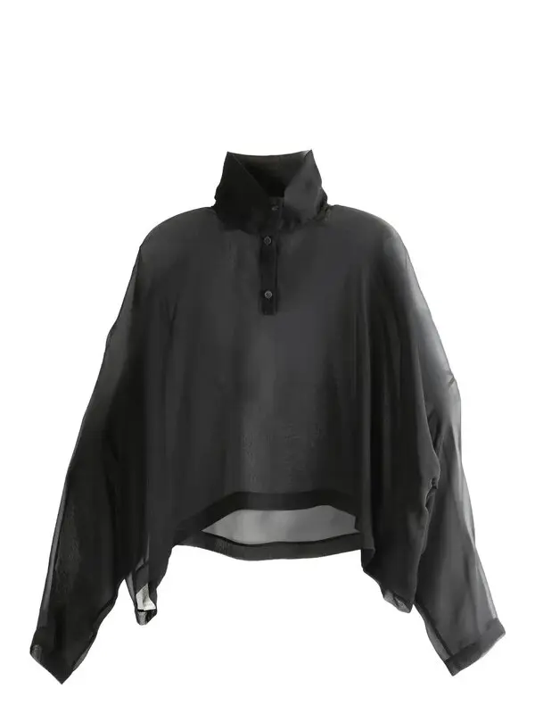 Rick Owens Jumbo Tabard Sheer Blouse - Black