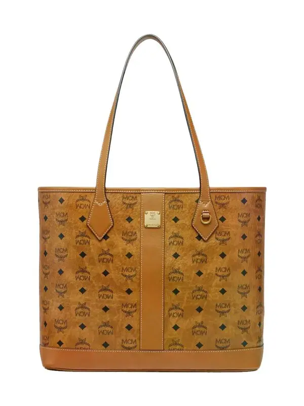 Mcm Logo-pattern Tote Bag - Brown