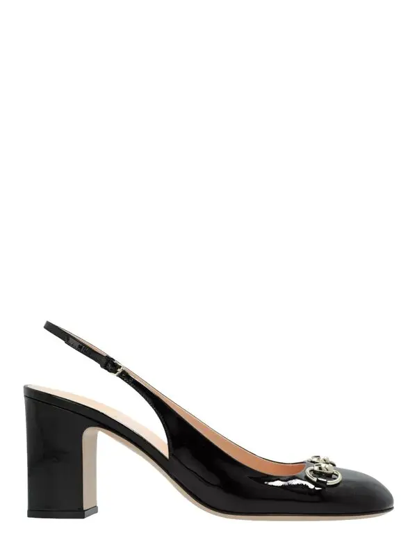 Gucci Horsebit Detail Slingback Pumps - Black