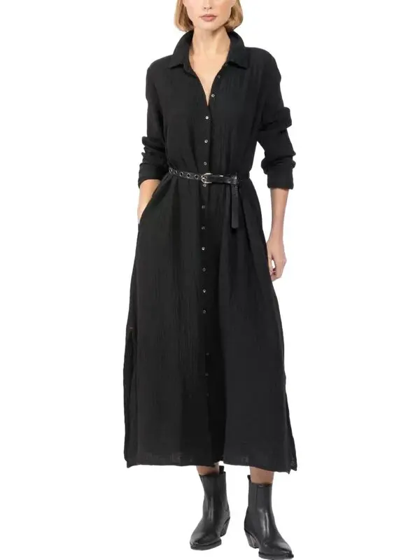 Xirena Buttoned-down Midi Shirt Dress - Black