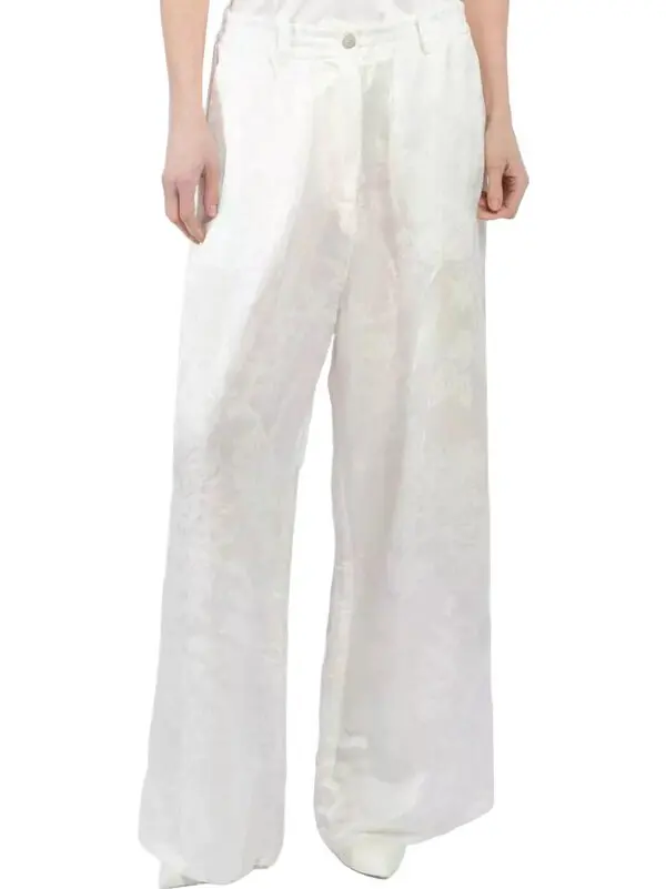 Masnada Floral-jacquard Trousers - White