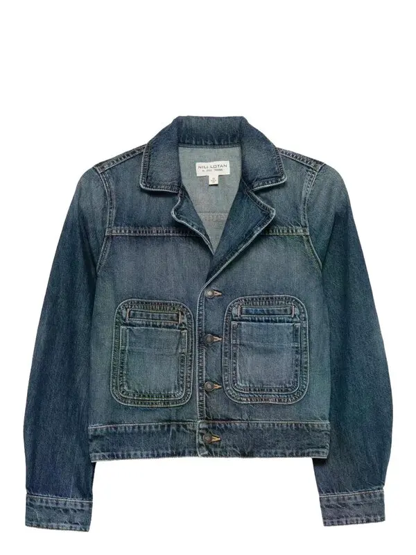 NILI LOTAN Patch-pocket Denim Jacket - Blue