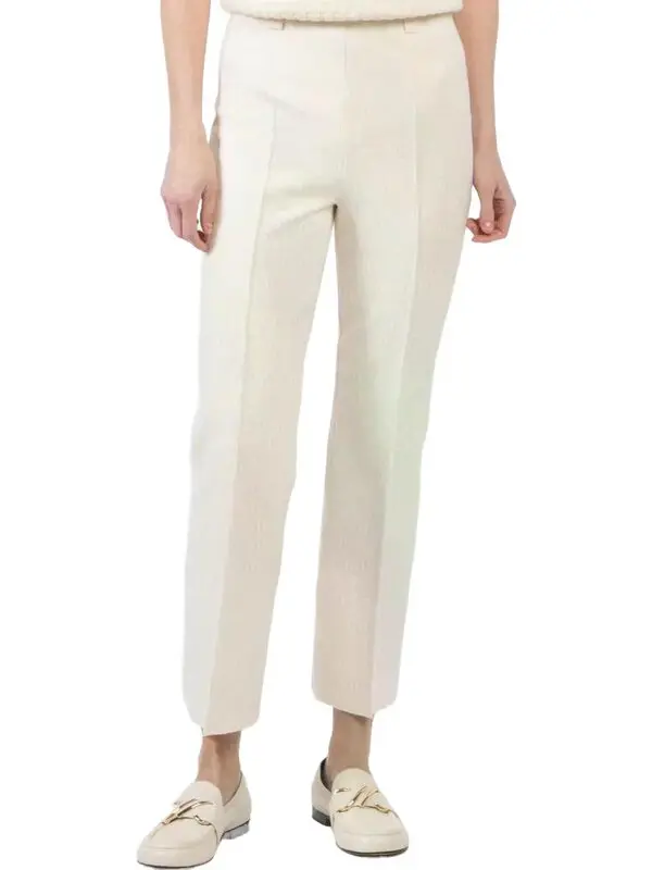 HIGH SPORT Patterned Straight Leg Trousers - Neutrals