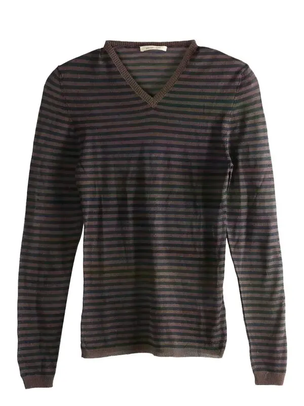 Paloma Wool Striped V-neck Top - Brown