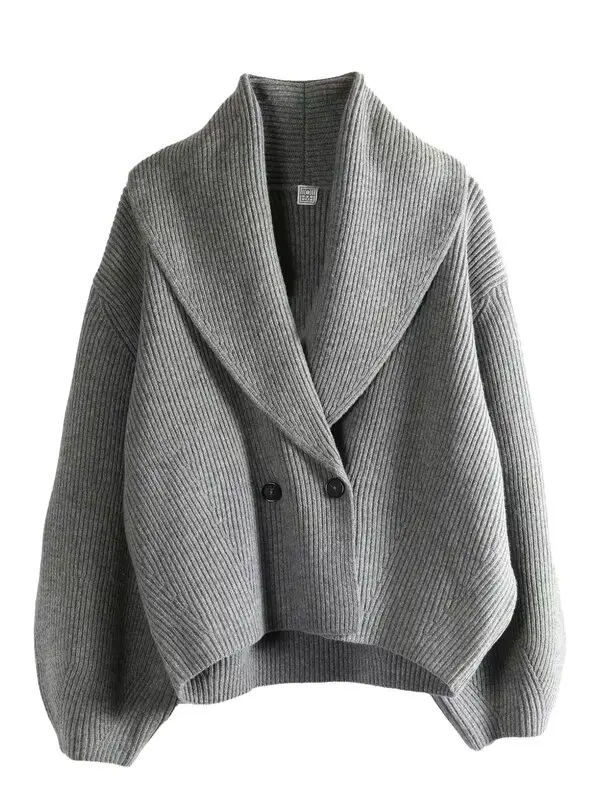 TOTEME Double-breasted Shawl-lapel Cardigan - Grey