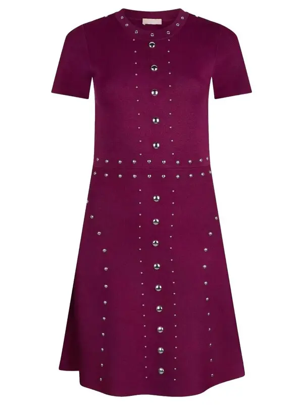 Liu Jo Studded Knitted A-line Dress - Purple