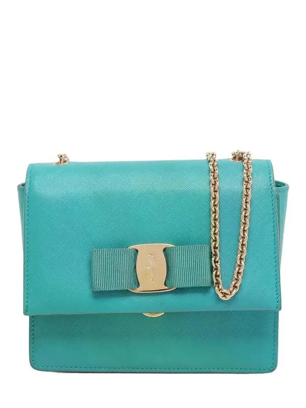 FERRAGAMO Ginny Bow-detail Crossbody Bag - Blue