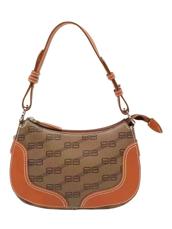Balenciaga Bb Logo-pattern Leather Shoulder Bag - Brown
